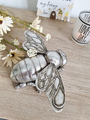 Intricate Chunky Silver Coloured Mountable Bee Figure | eBay
