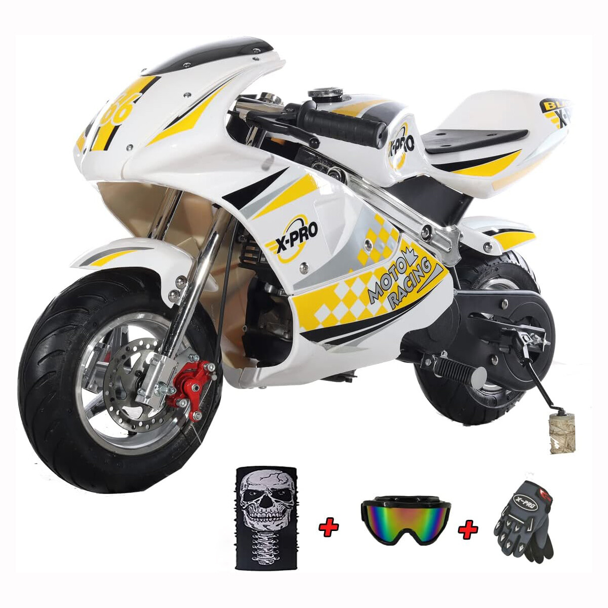 X-PRO 40cc Pocket Bike Gas Powered 4 Stroke Kids Mini Bike Off Road ...