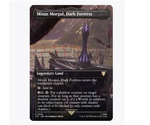 MTG Minas Morgul, Dark Fortress Borderless Lord Of The Rings 0514 ...