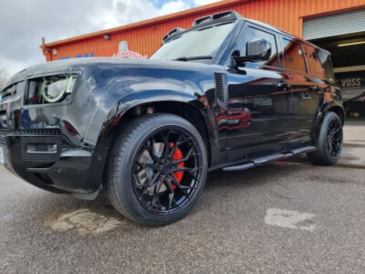 22" RIVIERA RF5 BLACK ALLOY WHEELS FITS LAND ROVER DEFENDER 90 110 130 ...