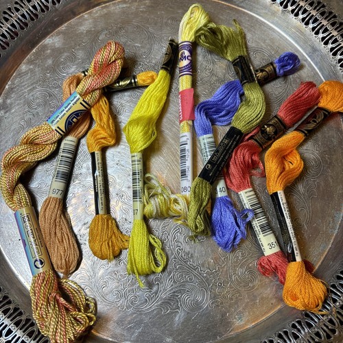 Lot Of 8 Mouline Special DMC Floss Glow In Dark + 1 Cotton Perle Bright ...