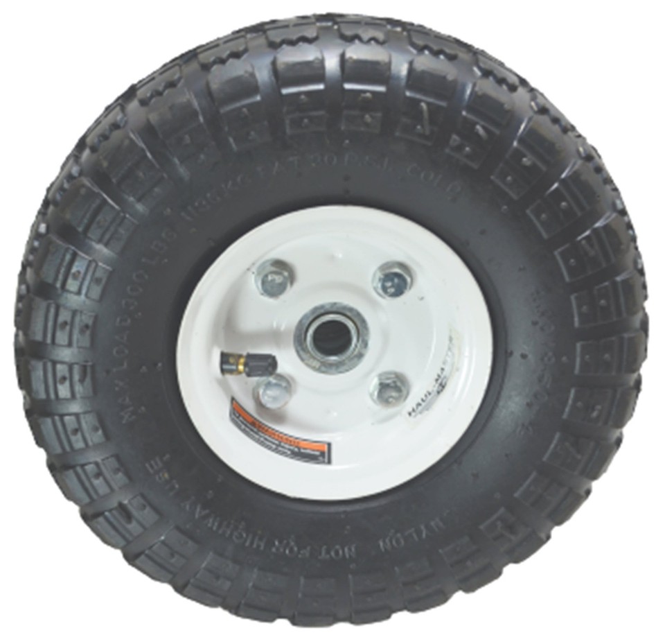 Haul-Master 62698 Pneumatic Tire – 10" Steel Knobby – White Enamel Hub ...