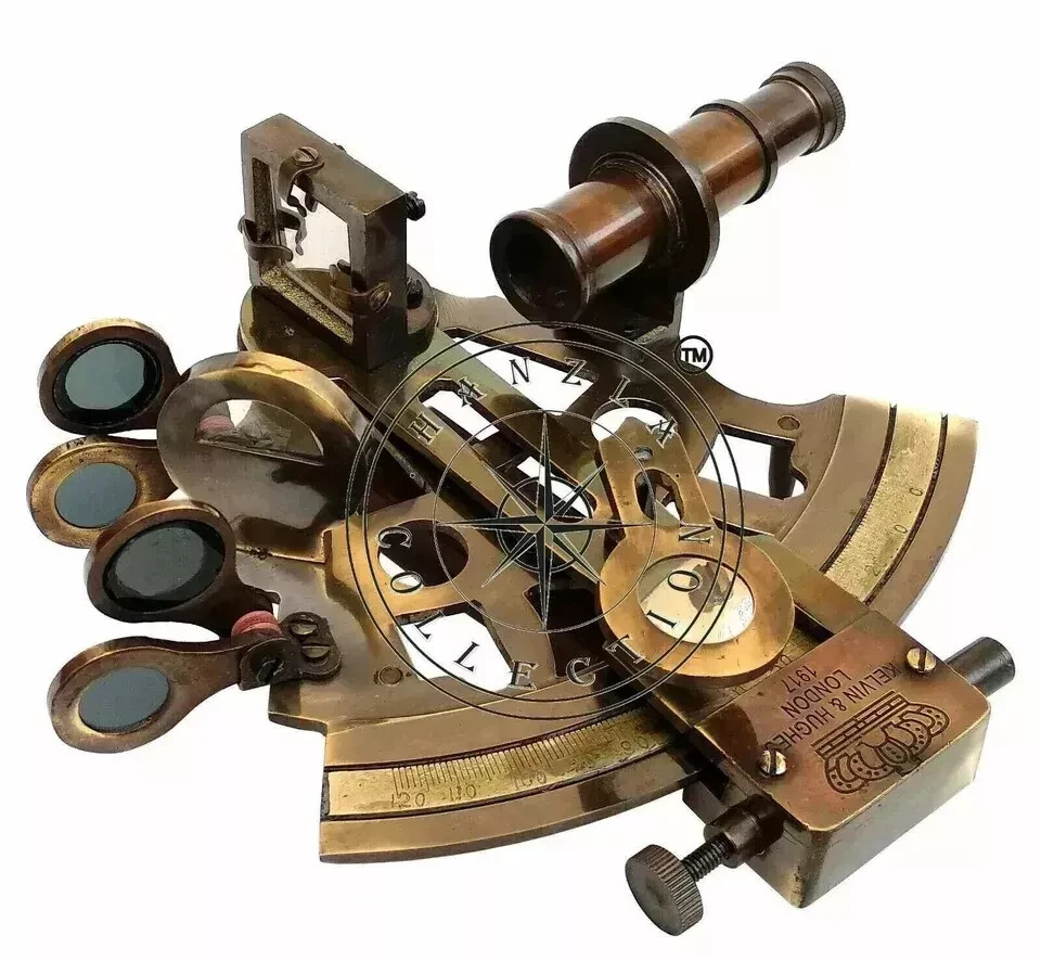 Antique Brass Working Marine Sextant Collectible Vintage Nautical Ship ...