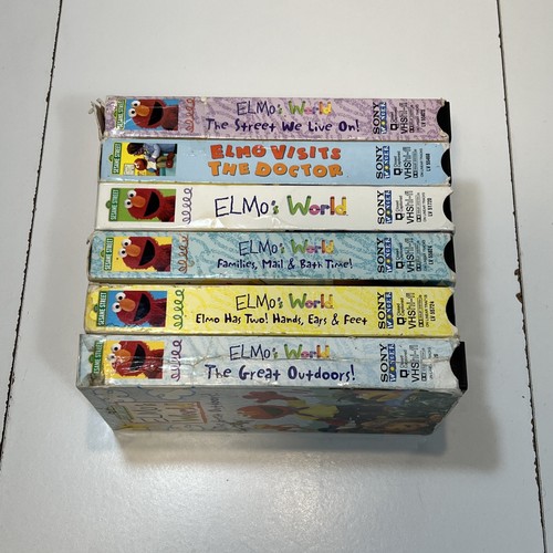 Sesame Street Elmo’s World VHS Lot (6) Elmo Visits Doctor Families Bath ...