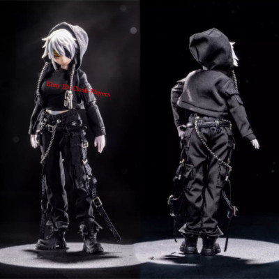 1/12 Scale Female Black Functional Clothing Set Model Fit 6'' Action ...