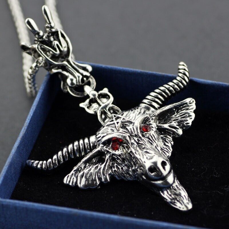Men's Stainless Steel Hell sheep head Pendant Necklace Lucky Jewelry ...