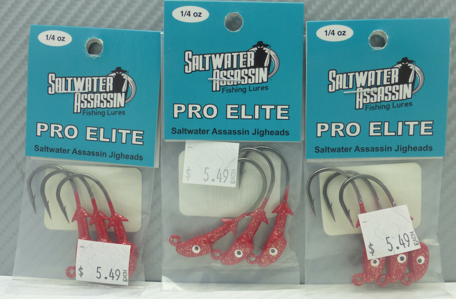 Saltwater Assassin Pro Elite 1/4oz JigHeads Red/Copper Flake 3 packs of ...