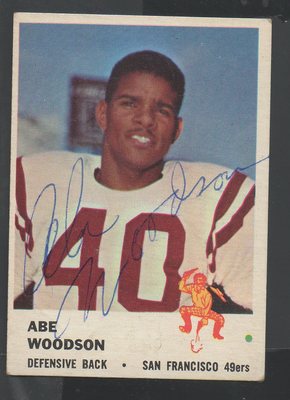 1961 Fleer Football Card #65 Abe Woodson-San Francisco 49er-Autographed ...