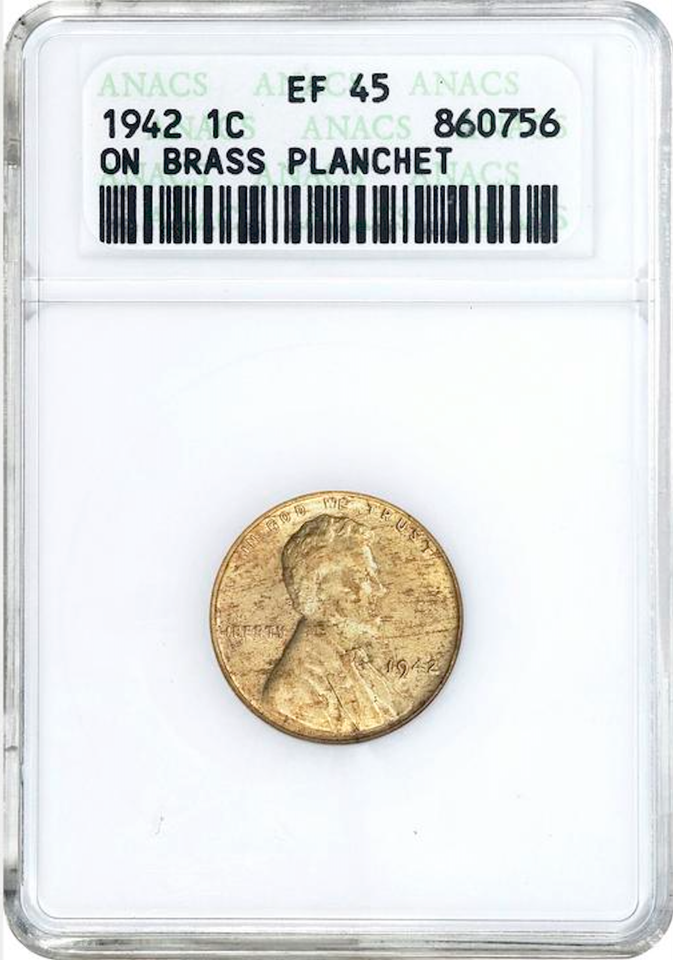 1942 Gold, Platinum, + 5 Other Metals! Experimental Lincoln Cent UNIQUE ...
