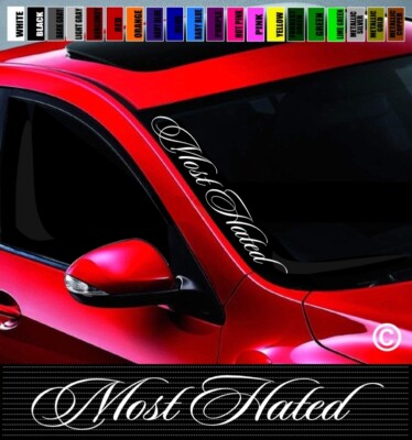 20" Most Hated #2 Side Windshield Car Decal Sticker JDM Euro Illest ...