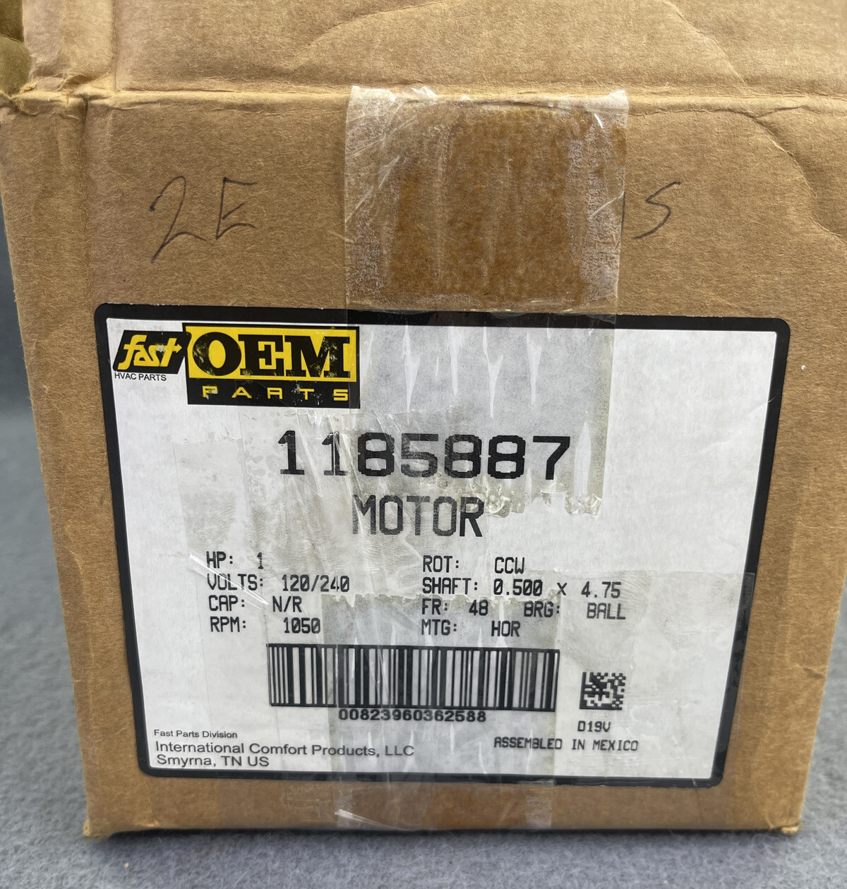 FAST OEM PARTS 1185887 120/23v 1HP 1050RPM SHAFT 0.500X4.75 FREE ...