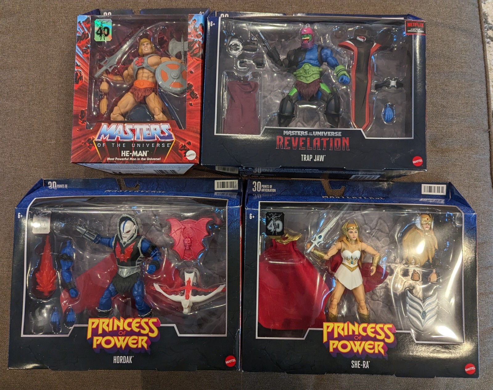 MOTU Masters 40th & Princess of Power Lot (4) - He-Man She-Ra Hordak ...