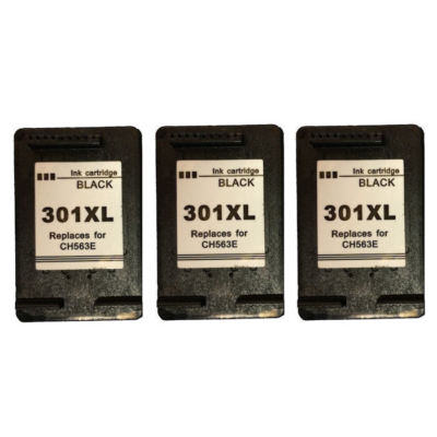 3x 301XL Black Refilled Ink Cartridges For HP DeskJet 1510 Inkjet ...