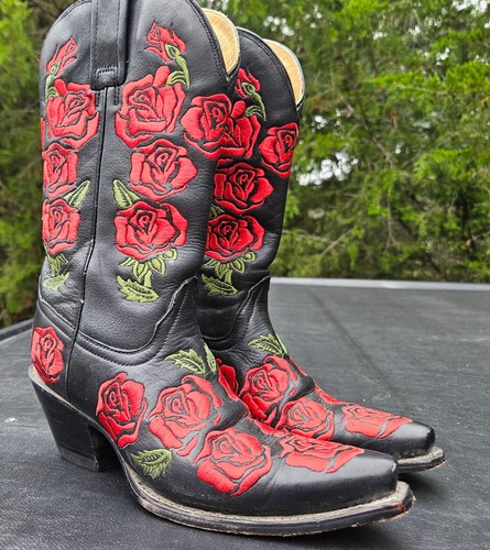 WOMENS CORRAL WESTERN COWBOY BOOTS ROSES SIZE 6 M | eBay