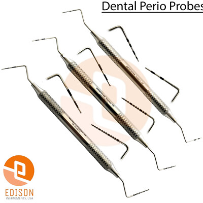 Dental Periodontal Probes Set Of 3 Diagnostic Hollow Handle Color Coded ...