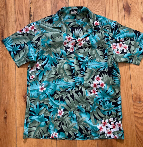 Vintage Hilo Hattie Polyester Hawaiian Island Print Shirt Medium Made ...