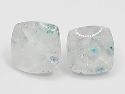 Natural Medusa Quartz aka Pariaba Quartz Set of 2 Buff Top Cushion Cut ...
