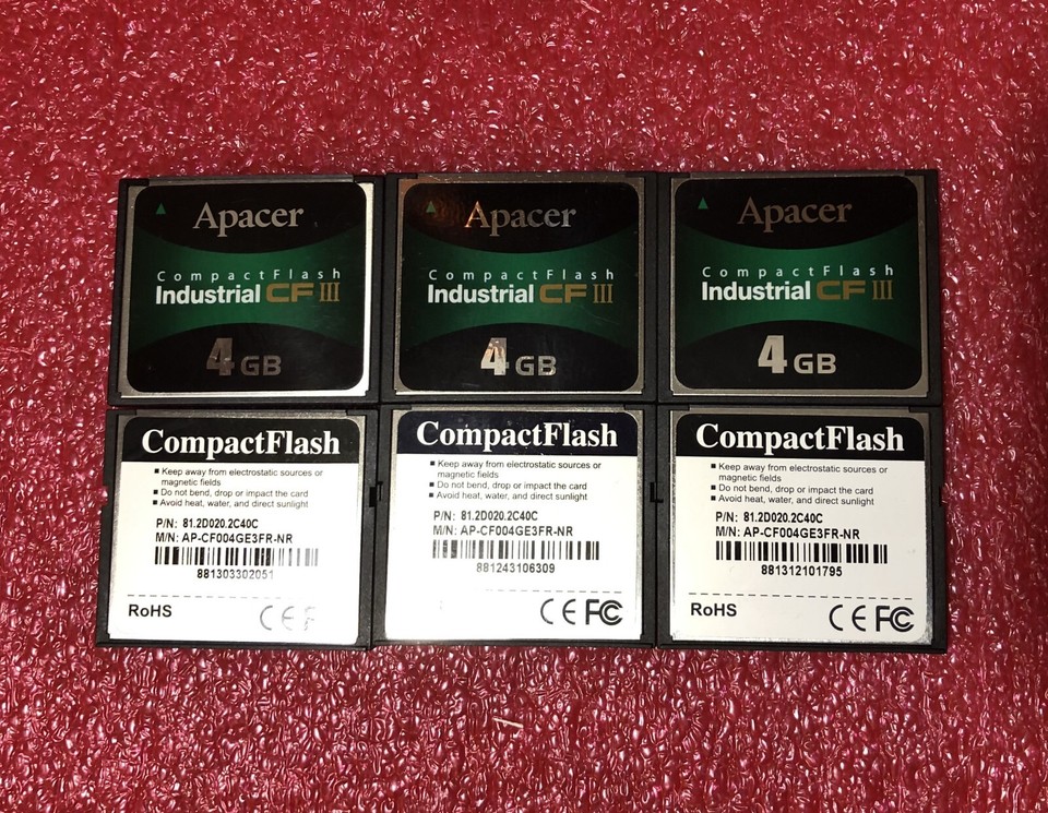 Apacer, Compact Flash 4GB CFIII Memory Cards Cleaned and Reformatted, 6 ...