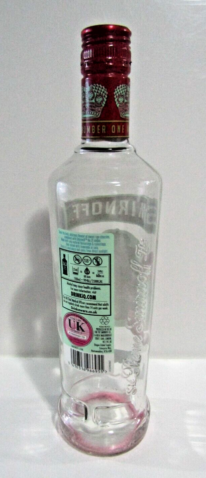 SMIRNOFF CHERRY VODKA EMPTY SPIRIT BOTTLE 70cl GARDEN BAR PROP ...