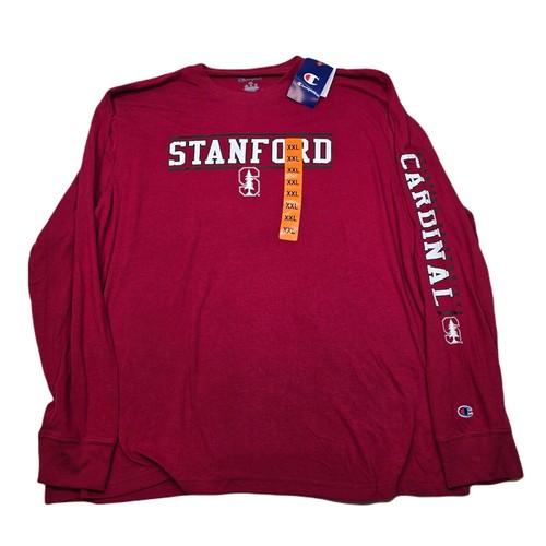 Champion Stanford Cardinals T-Shirt Mens 2XL Red College Graphic Long ...