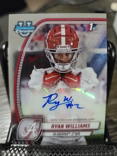 2024 Bowman Chrome U Ryan Williams Chrome AUTO PA-RWI Alabama Crimson ...