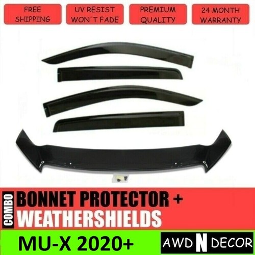 BONNET PROTECTOR, WEATHERSHIELDS FOR ISUZU MUX MY21/22/23 MU-X WINDOW ...