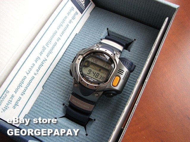 Casio Thermo Scanner Sea Pathfinder Digital Watch Spf-10 Battery ...