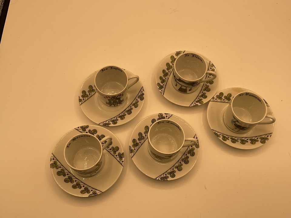 Original French core Porcelain d'auteuil chambord Demitasse Cups ...