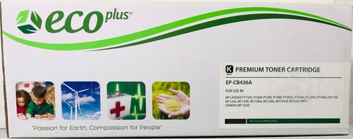 EcoPlus Premium Toner Cartridge Black EP-CB436A Replacement for 36A and ...
