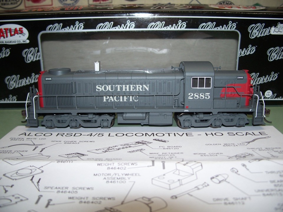 HO SCALE ATLAS CLASSIC SOUTHERN PACIFIC ALCO RSD-5 LOCOMOTIVE #2885 DCC ...