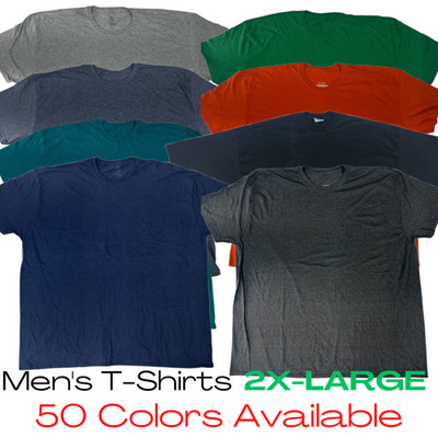 MEN'S SHORT SLEEVE TEE BIG AND TALL 2XL BLANK COTTON T SHIRTS HIGH ...