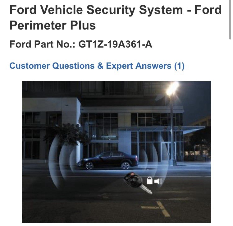 GENUINE FORD Vehicle Security System Perimeter Plus GT1Z-19A361-A free ...
