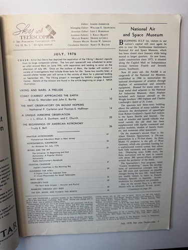 VTG - July 1976 Sky and Telescope magazine. Viking Mars Lander issue ...