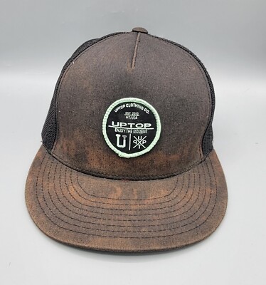 Uptop Clothing Co. Montana Strapback Cap Hat Mesh Trucker Black Patch ...