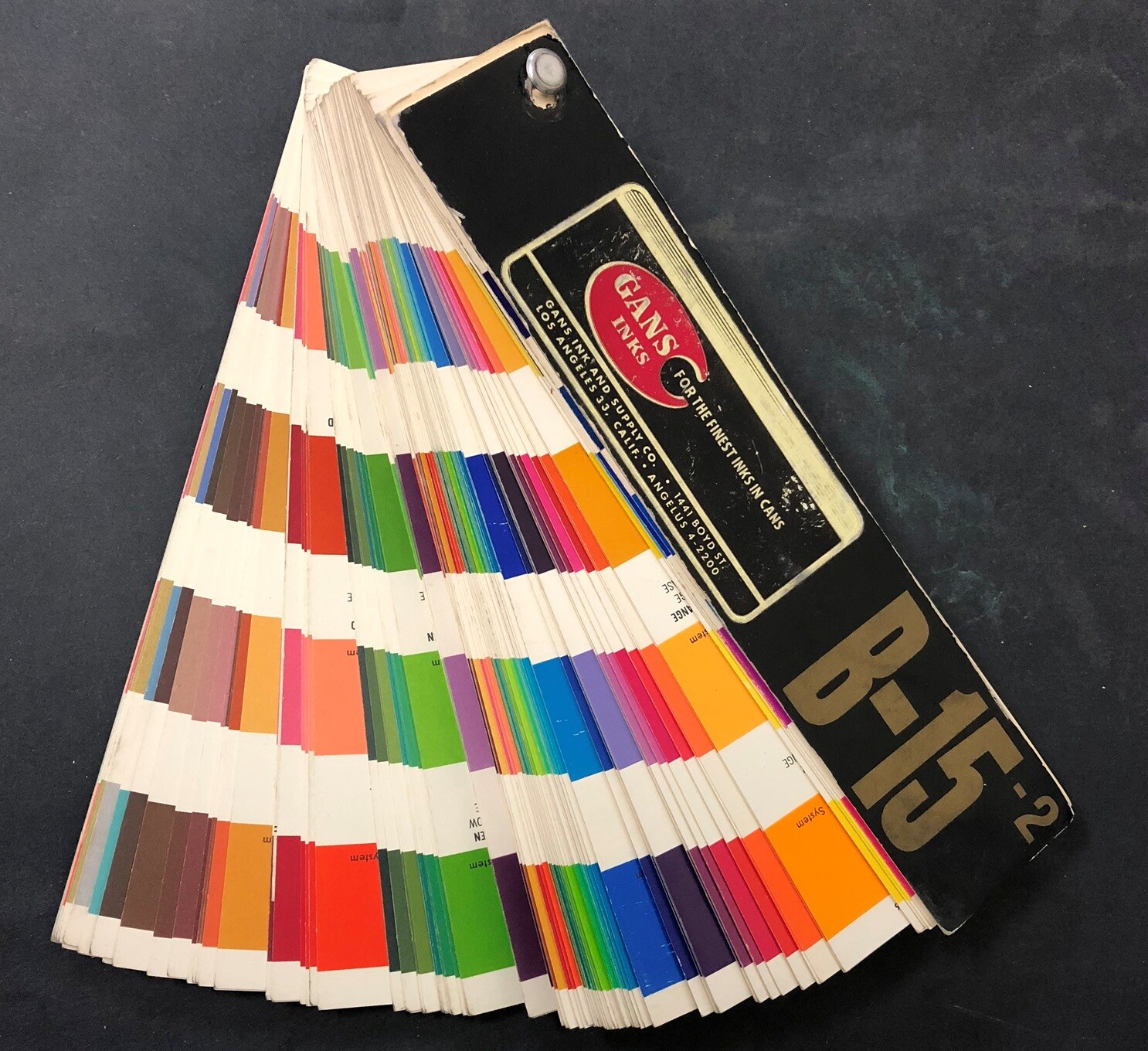 Vintage GANS INK & SUPPLY Los Angeles Color Formula Chart Guide Fan ...