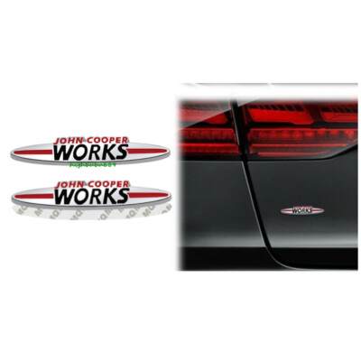 2PC Chrome John Cooper Works Emblem JCW Rear Side Badge For Mini Cooper ...