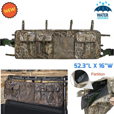 UTV Double Gun Bag Rack Rifle Carrier Case Rear Roll Cage Storage ...