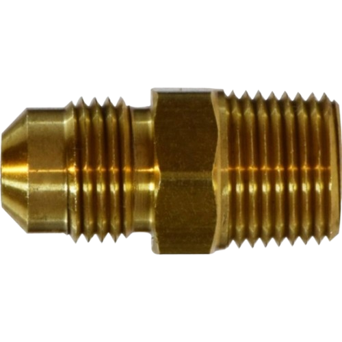 48x6, 3/8" Flare Tube x 1/4" Male NPT, Brass Flare Adapter 45° Fitting ...