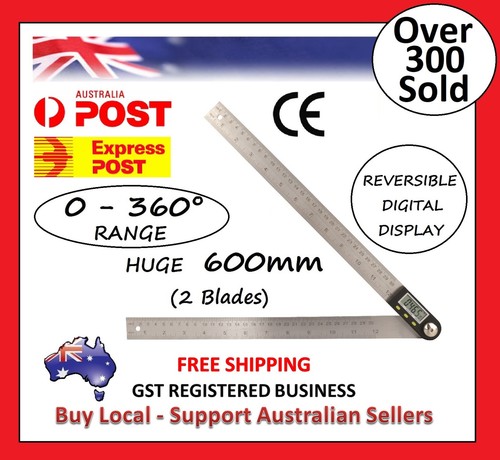600mm 2 in1 Digital Angle Finder Meter Protractor Goniometer Ruler 360 ...