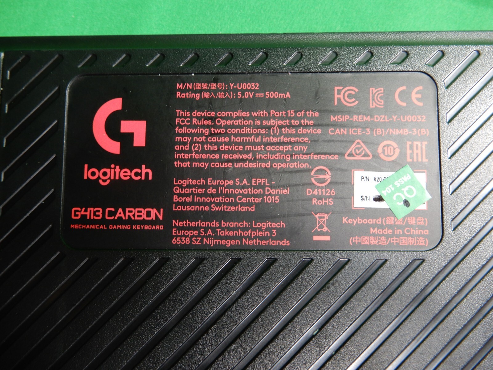 Logitech G413 Carbon Gaming Keyboard Key caps USED | eBay