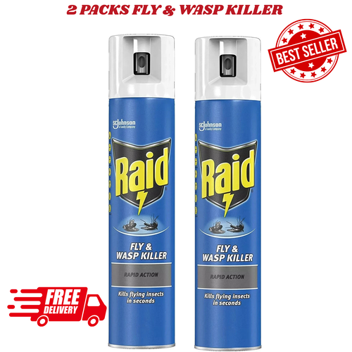 Raid Fly & Wasp Killer Rapid Action Spray, 300ml (2 Pack) 5000204795370 ...