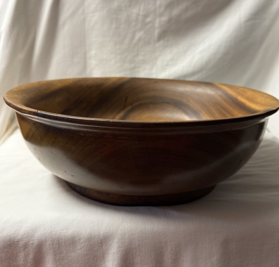 VTG. Hawaiian Wood Calabash Bowl 15” 1/2 X 5” 1/2 Hawaii | eBay