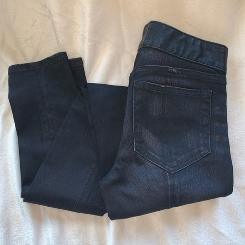 R13 Hose Women's Black Leather Waist Coated High Rise Skinny Denim ...