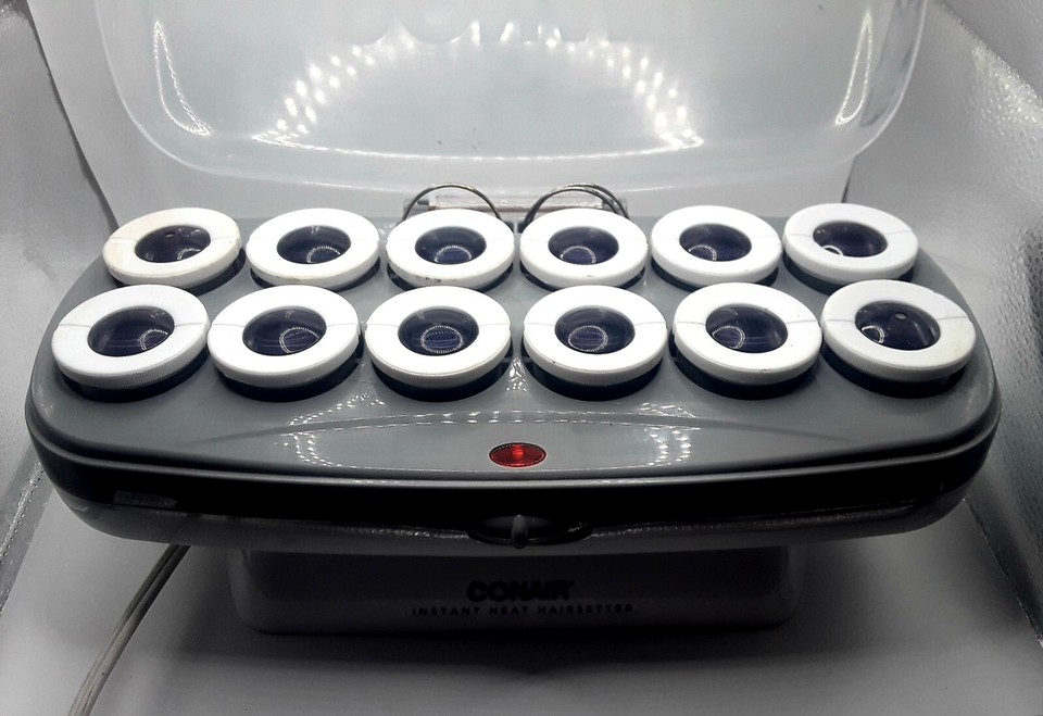 CONAIR Instant Heat Hair setter Jumbo Flocked Rollers With 3 Metal ...