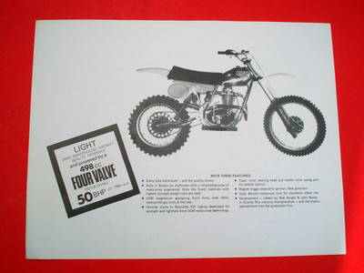 CCM • NOS OEM Clews 1979 US Sales Literature Brochure 500 MX Four Valve ...