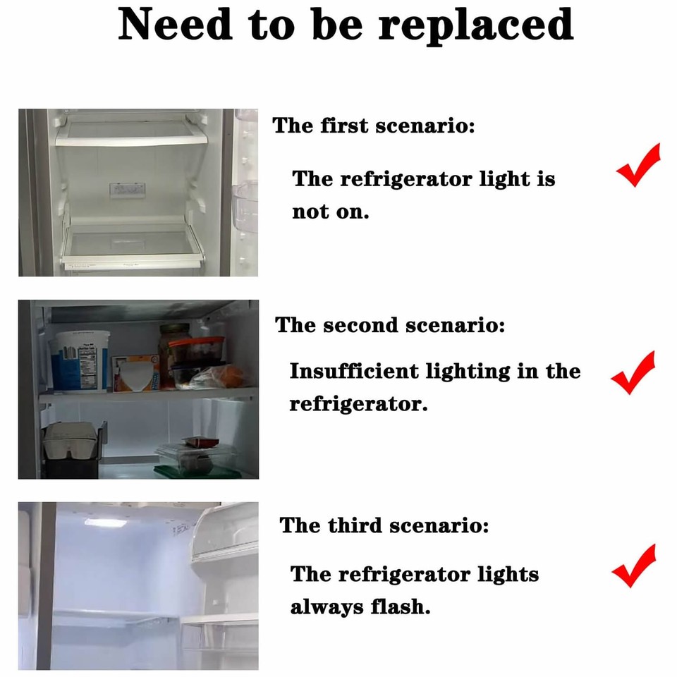 W10515058 W10515057 For whirlpool kenmore refrigerator led light,3pcs ...