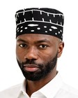 Black & White African Print Kufi Hat, Men Fashion Cap with Elastic Band ...