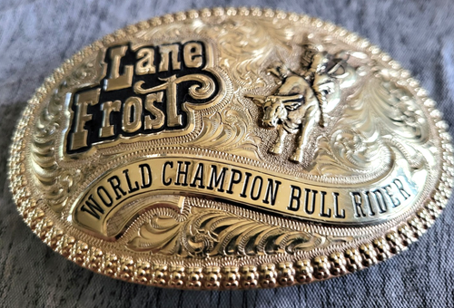 Gist Lane Frost World Champion Bull Rider Belt Buckle Rare Made in USA ...