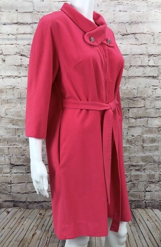 Peer Womens Vintage Robe Size 12 Pink 60s 70s Jewel Button House Coat ...