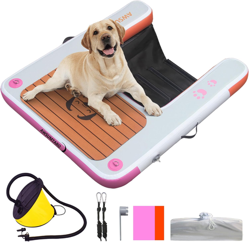 Inflatable Dog Raft Ramp, Water Sports Floating Platform, Swimming Pool ...
